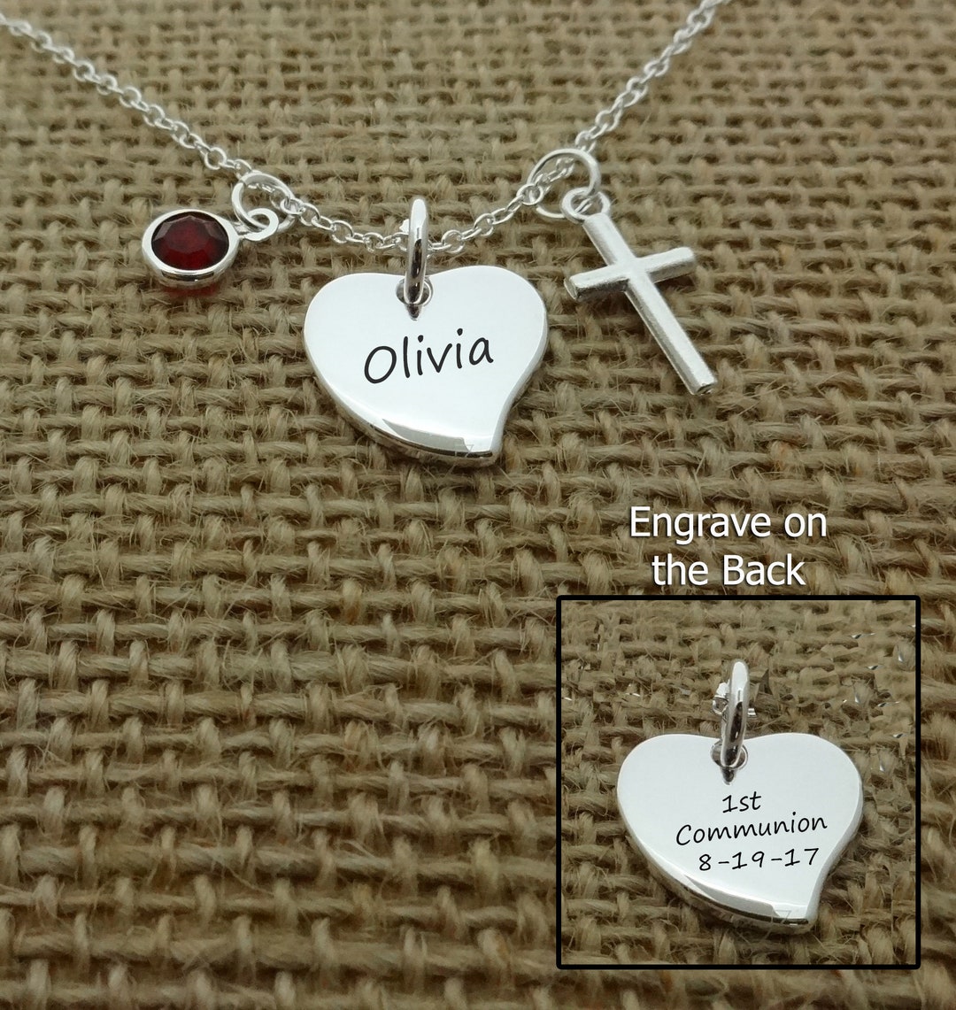 First Communion Heart Gift for Girls, Holy Communion Jewelry Kids ...