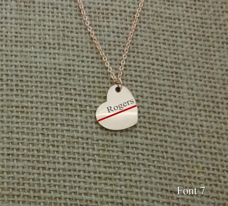 Thin Red Line Jewelry, Thin Red Line Personalized Necklace, Firefighter ...