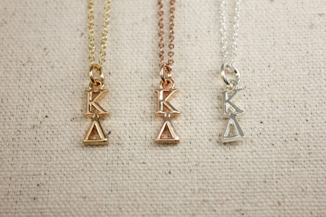 Kappa Delta Greek Sorority Lavalier Pendant Drop Charm Chain Necklace ...
