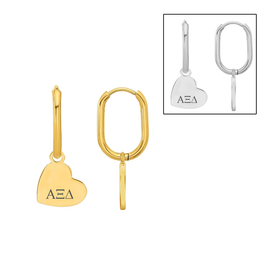 Alpha Xi Delta Hoop Earring, Sorority Huggie Hoop Earring Sorority Gift ...