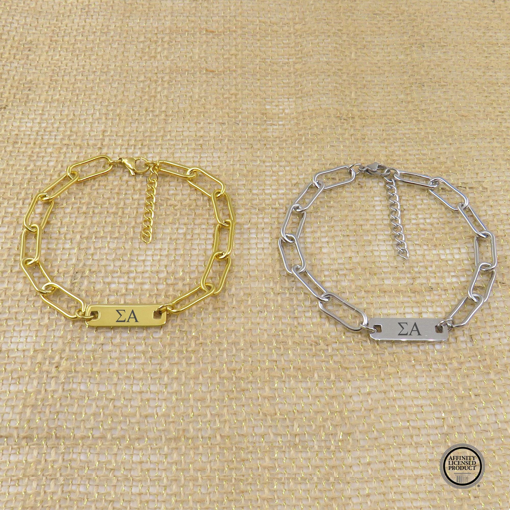 Sigma Alpha Sorority Paper Clip Bar Bracelet, Paper Clip Bar Bracelet ...