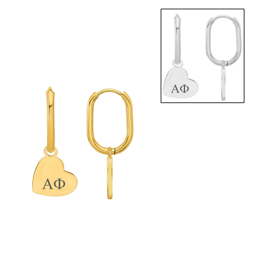 Alpha Pi Hoop Earring, Sorority Huggie Hoop Earring Sorority Gift Idea ...
