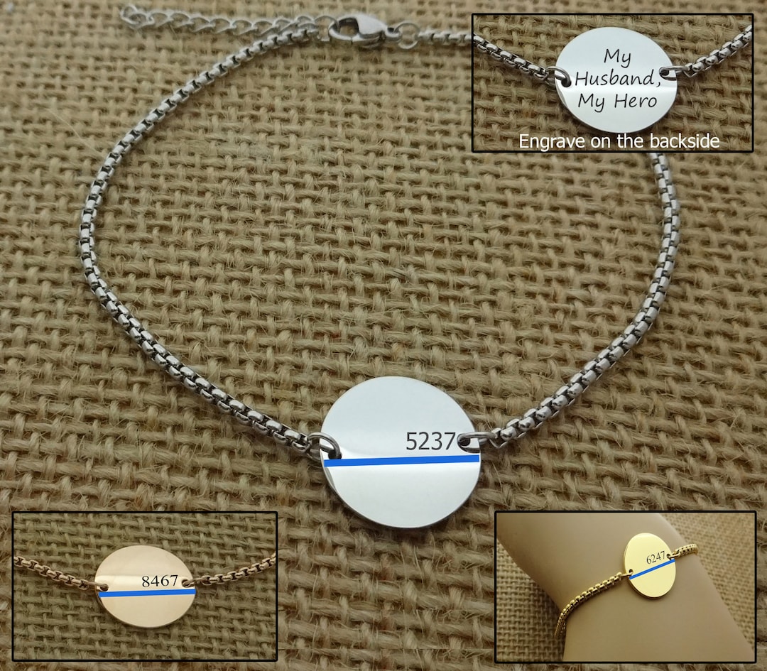 Thin Blue Line Bracelet, Police Wife, Back the Blue Bracelet ...