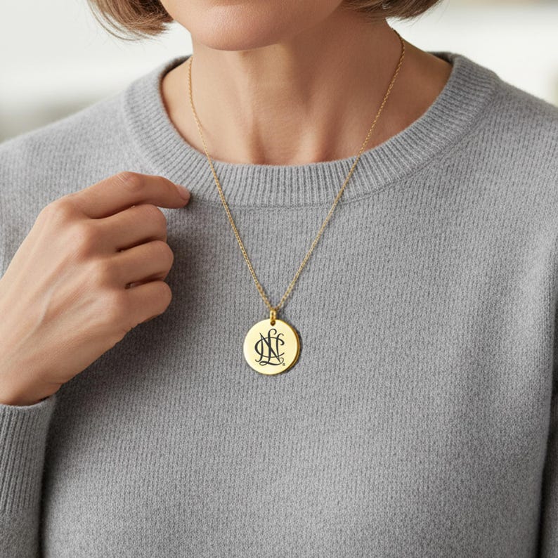NCL Circle Disc Necklace, NCL Logo Pendant, Personalized NCL Jewelry ...