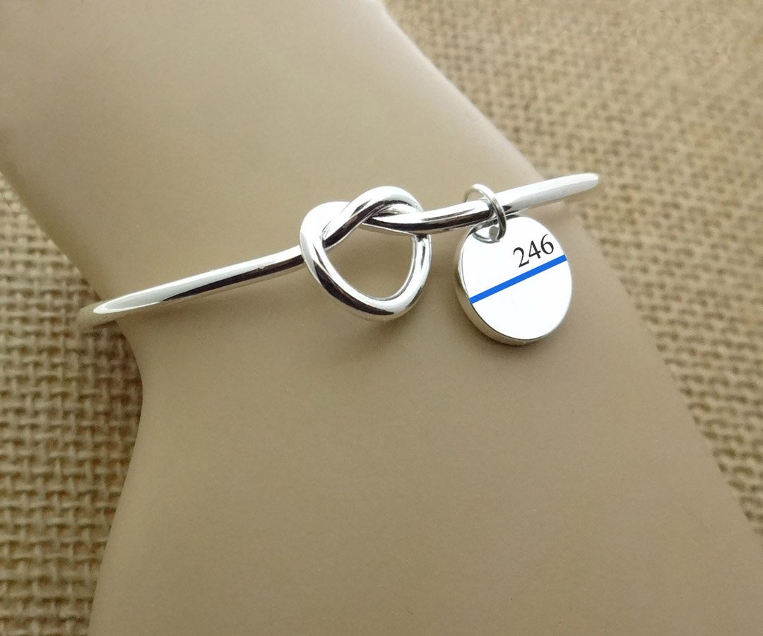 Thin Blue Line Bracelet, Love Knot Blue Line Bracelet, Back the Blue ...