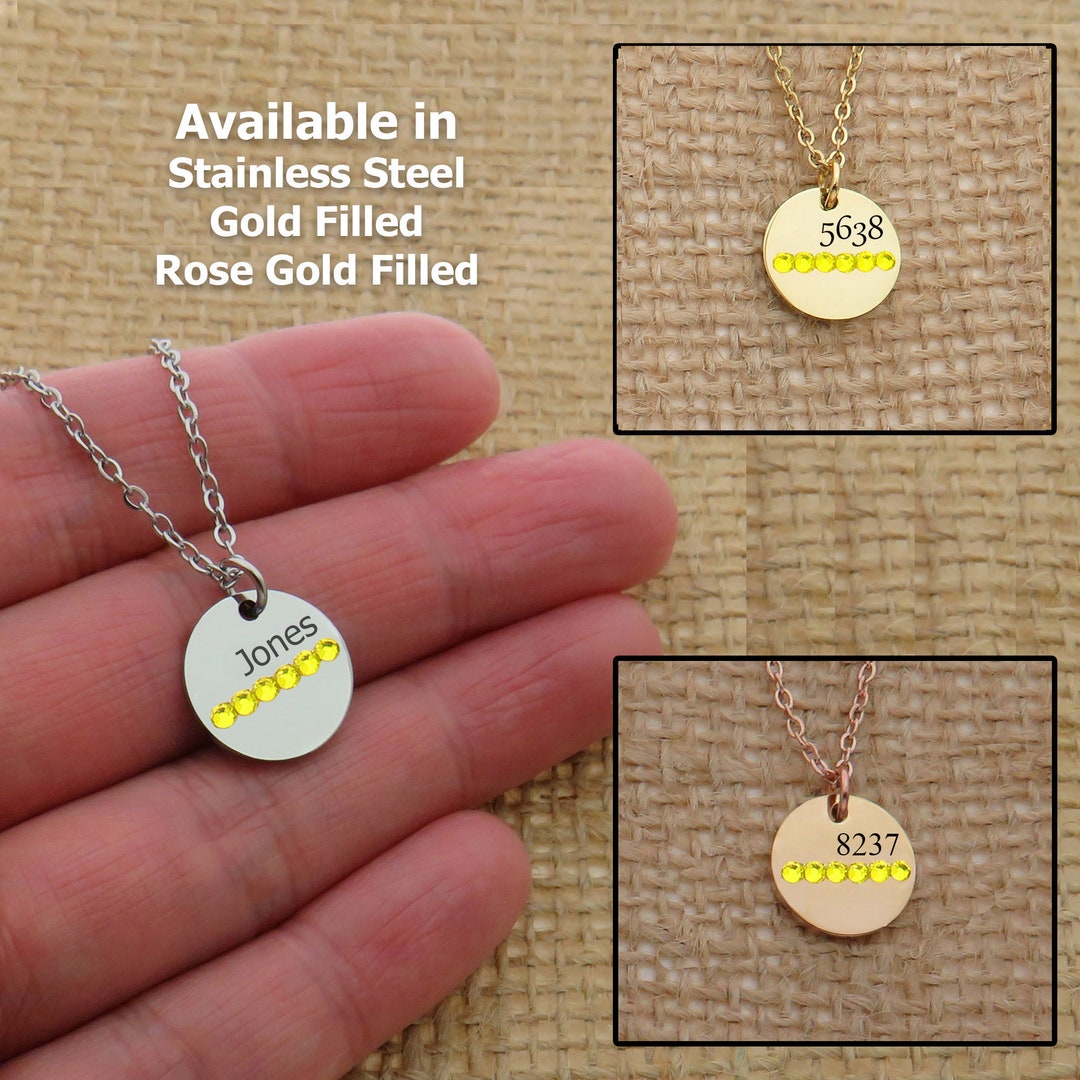 Thin Yellow Line Necklace, Police Dispatcher Circle Disc Necklace ...