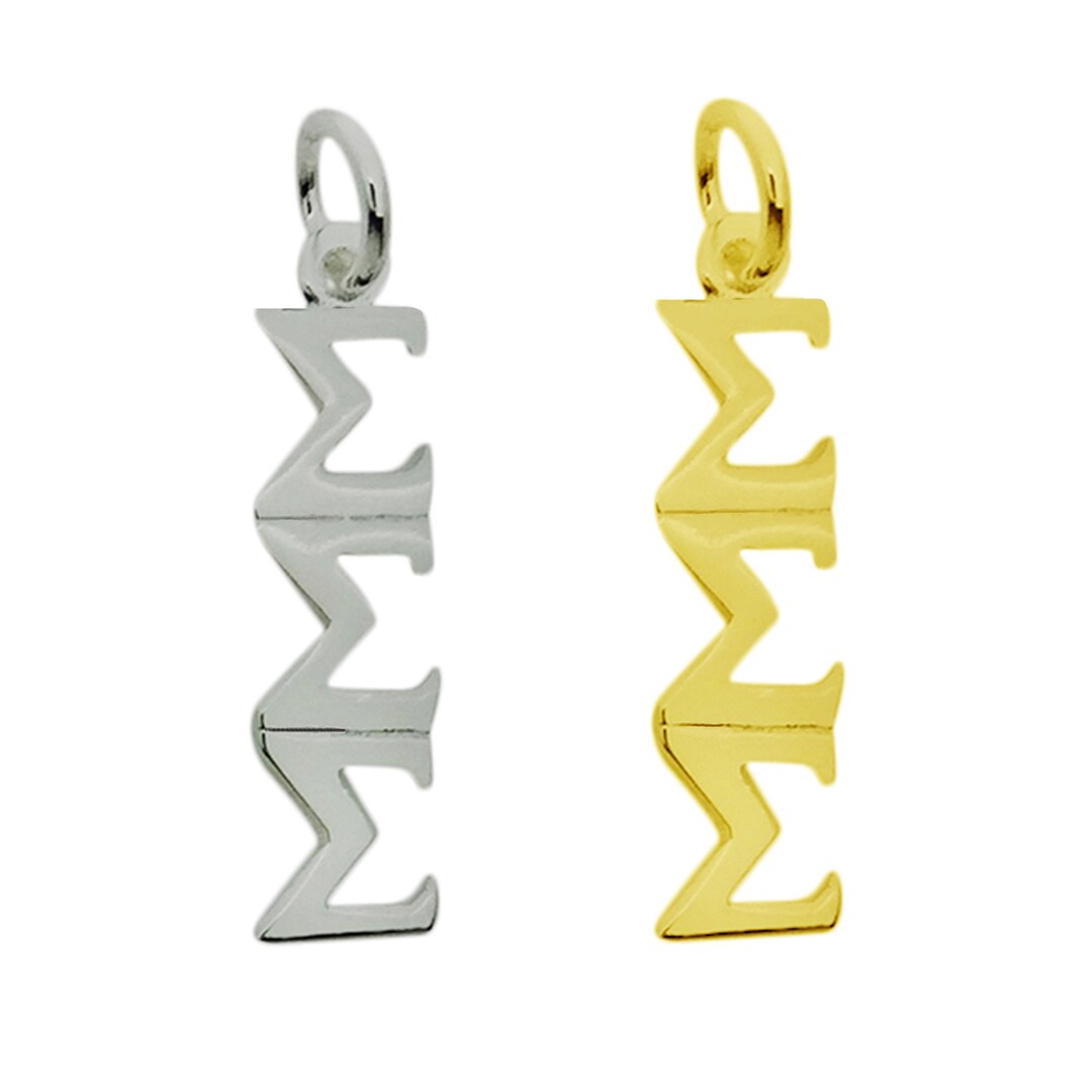 Tri Sigma Sigma Sigma Greek Sorority Lavalier Pendant Drop Charm Chain ...