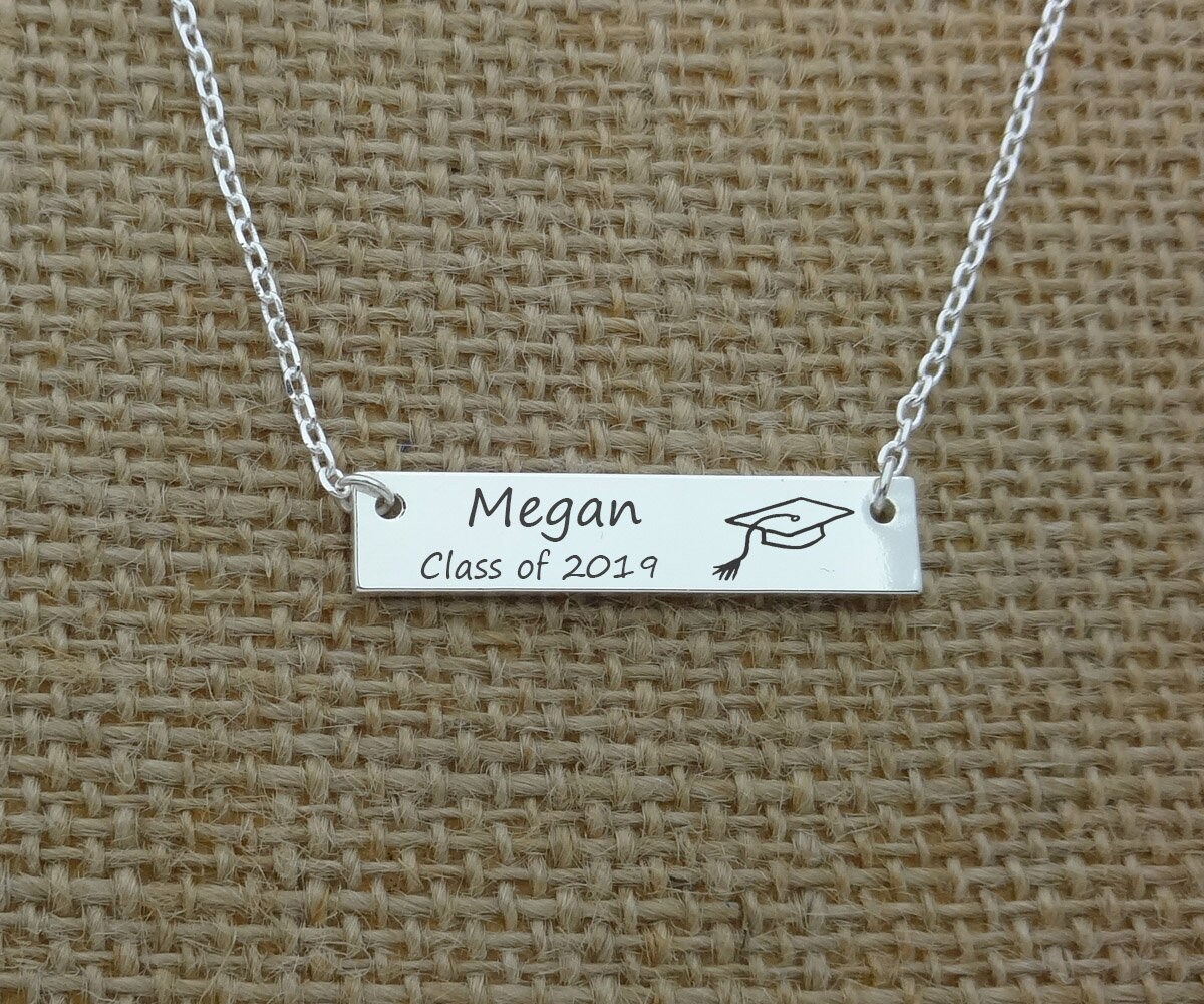 Graduation Bar Necklace Personalized Graduation Gift Necklace, Custom ...