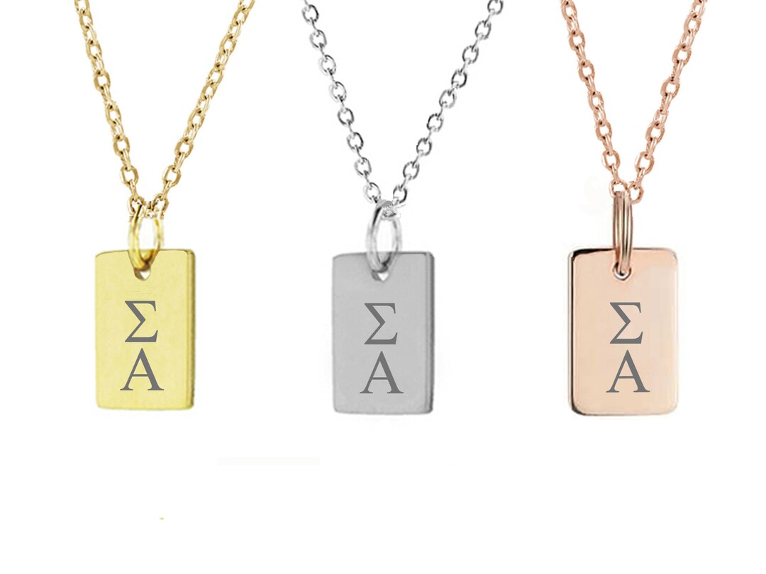 Sigma Alpha Sorority Necklace, Sorority Mini Bar Jewelry Necklace ...