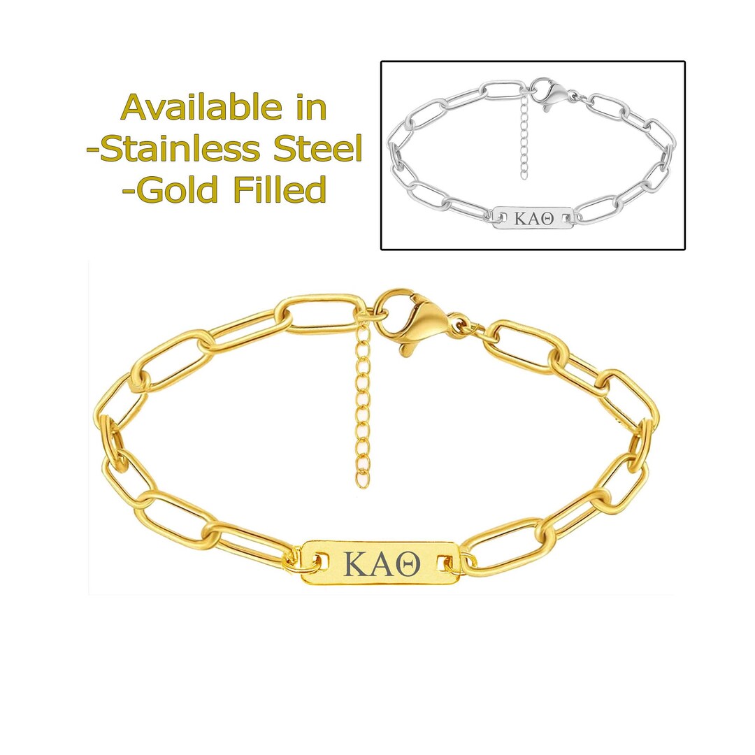 Kappa Alpha Theta Sorority Paper Clip Bar Bracelet, Paper Clip Bar ...