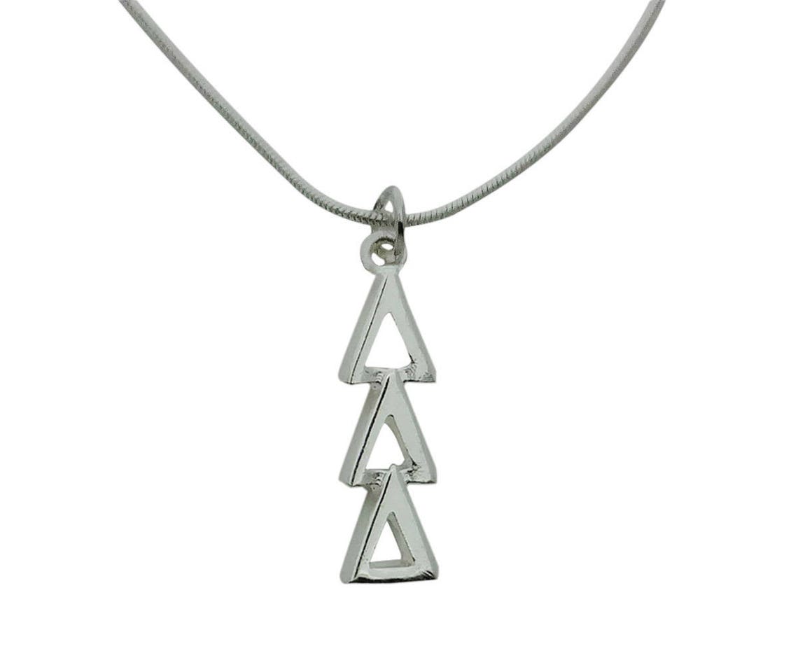 Tri Delta Delta Delta Greek Sorority Lavalier Pendant Drop Charm Chain ...