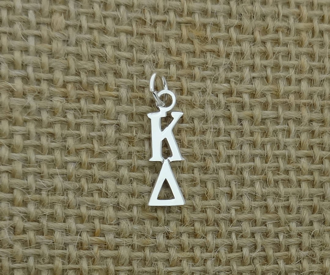Sterling Silver Kappa Delta Greek Sorority Lavalier Pendant Drop Charm ...