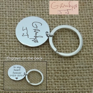 Memorial Key Chain, Memorial Gift, Personalized Actual Handwritten Key ...