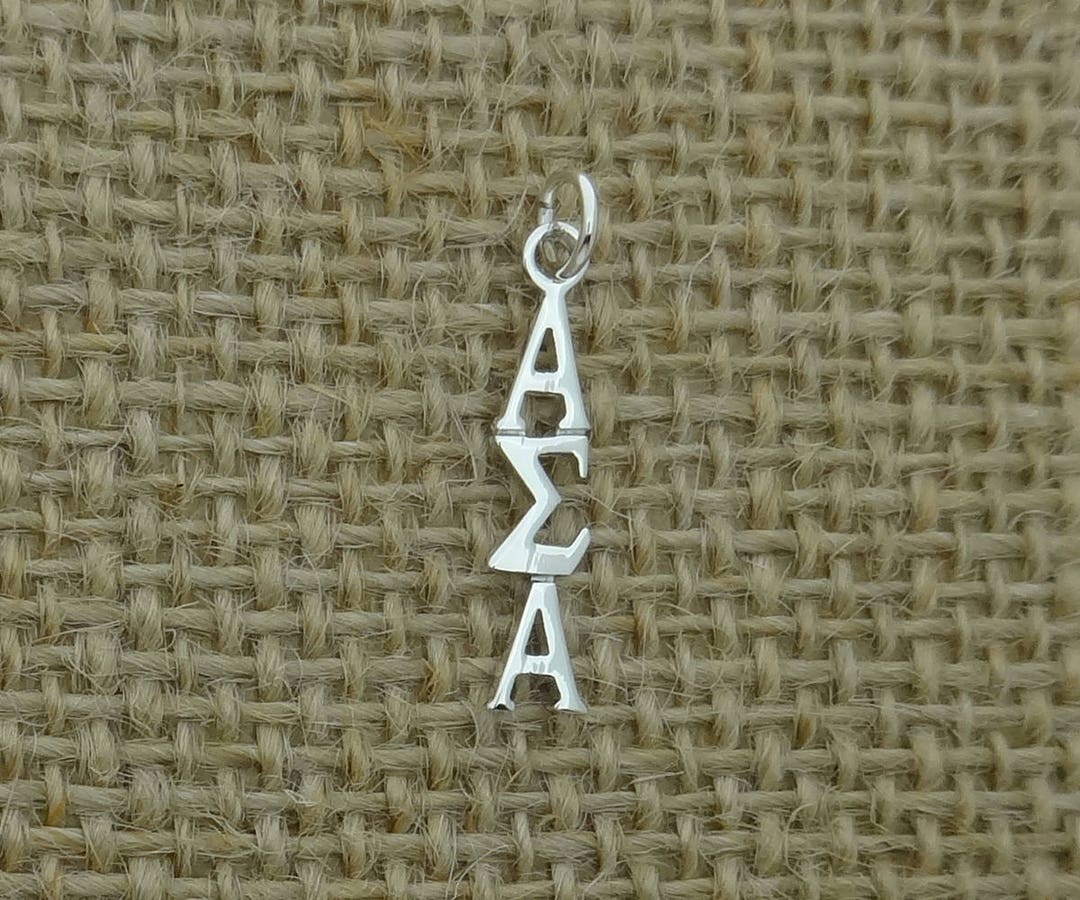 Sterling Silver Alpha Sigma Alpha Greek Sorority Lavalier Pendant Drop ...
