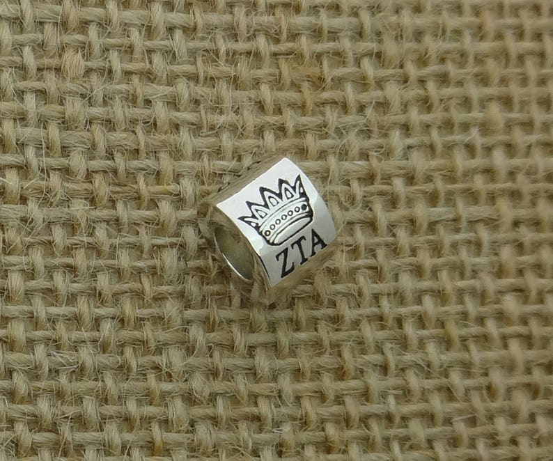Zeta Tau Alpha Crown ZTA Sorority Bead Big Hole Bead to Fit - Etsy