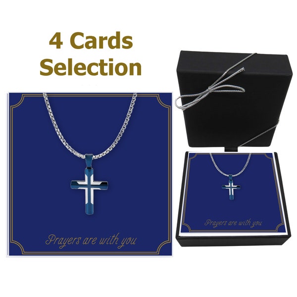 Police Thin Blue Line Cross Necklace - Etsy