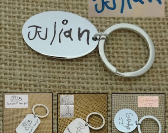 Handwritten Key Chain, Your Handwriting Keychain-or Font, Personalized ...