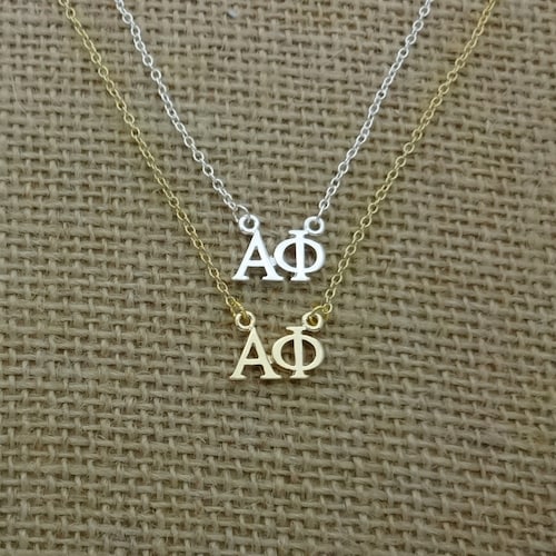 Alpha Phi Sterling Silver Lavaliere // ΑΦ Sorority Jewelry // - Etsy