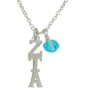 Zeta Tau Alpha With Swarovski Crystal Greek Sorority Lavalier Necklace ...