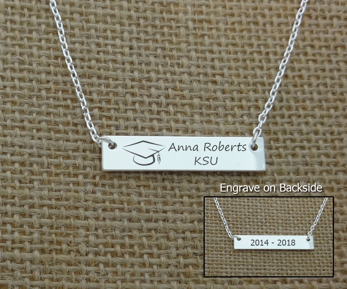 Graduation Bar Necklace Personalized Graduation Gift Necklace, Custom ...