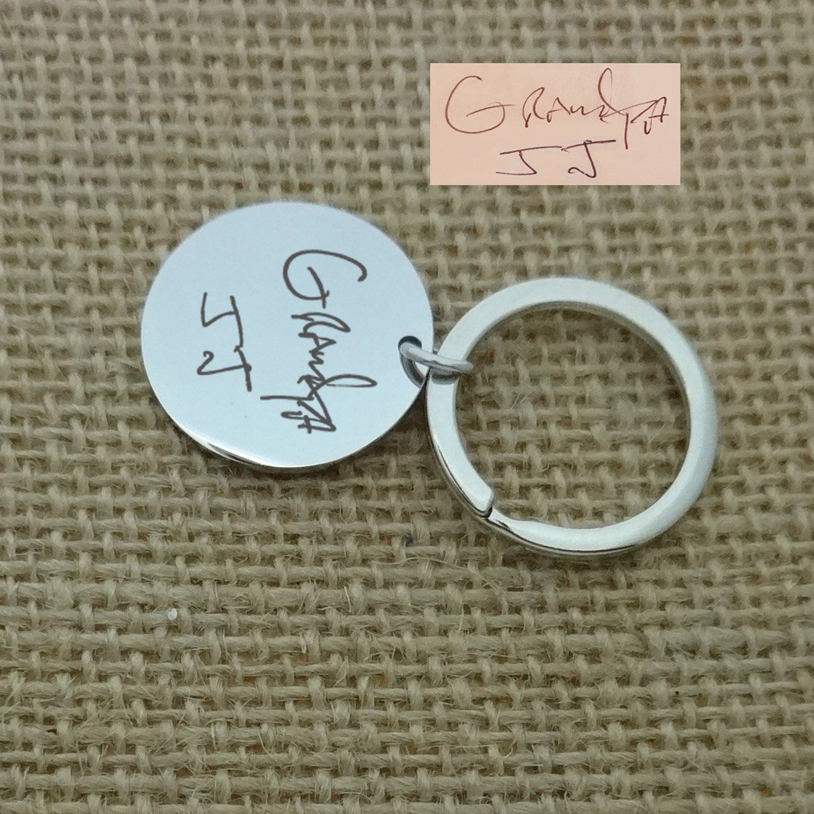 Actual Engraved Handwriting Key Chain Actual Handwritten - Etsy