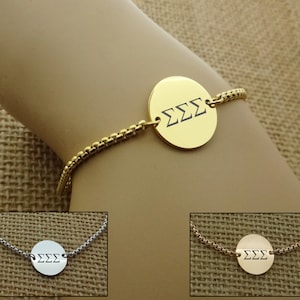 Sigma Sigma Sigma Sorority Bracelet Bangle, Sorority Jewelry, Sorority ...