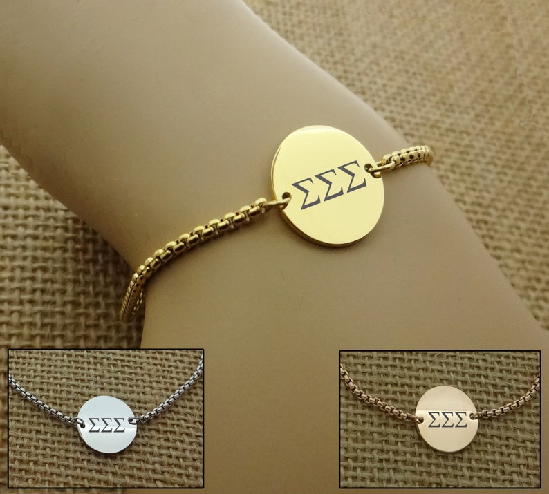 Sigma Sigma Sigma Sorority Bracelet Bangle Sorority Jewelry - Etsy