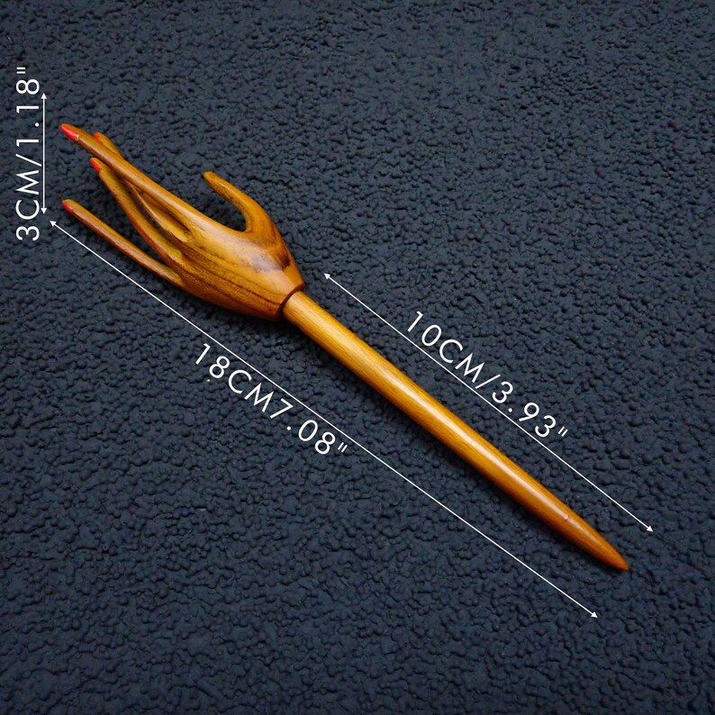 Set of 2 Wood Hair Pin "the Hand" in Personalized Plywood Box - Etsy