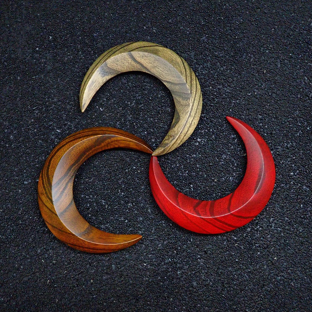 Set of 2 Wooden Crescent Moon Hair Pins in Antique Rustic Finish - Etsy