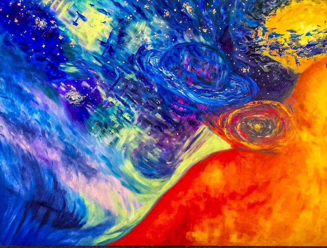 Original Universe Oil Painting – Galaxy Solar System Art (30x40 Inch ...