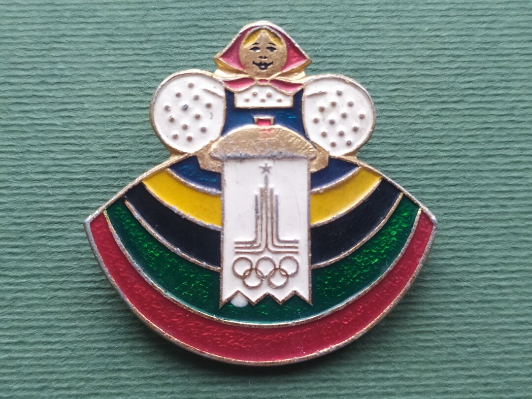 MOSCOW-80. Russian Woman. Folk Art. Vintage Collectible Soviet Pin ...