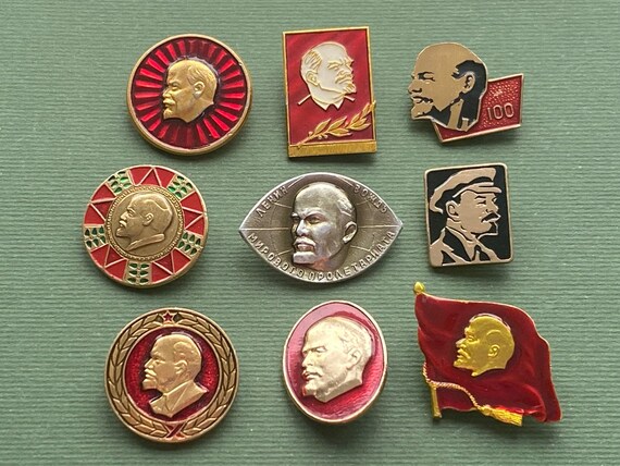Lenin Pin. Vintage collectible badge, Pin, Russia, So… - Gem