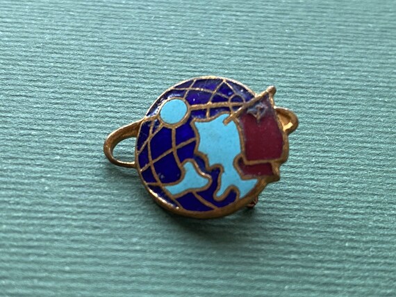 Sputnik Globe RARE pin, Soviet Vintage metal collecti… - Gem