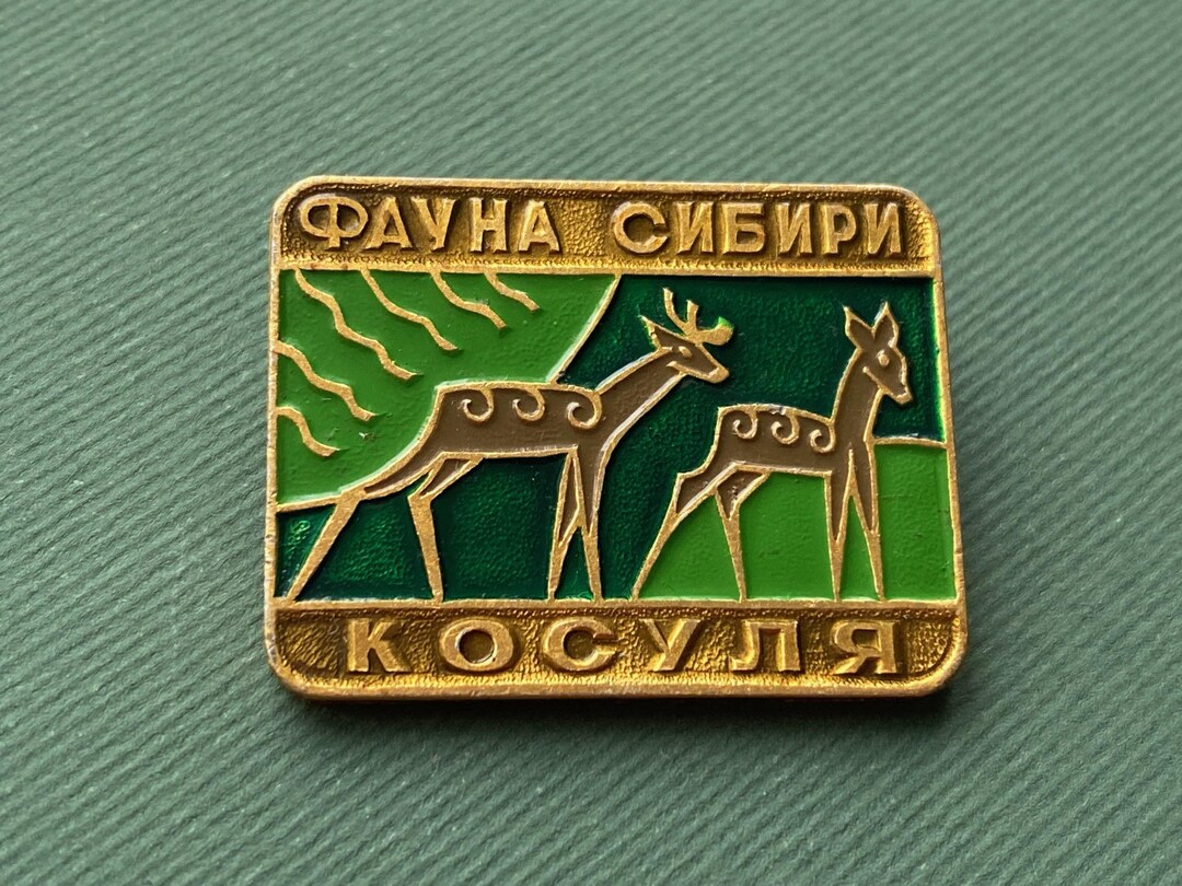 Roe. Fauna of Siberia Pin. Vintage Metal Collectible Badge. Soviet ...
