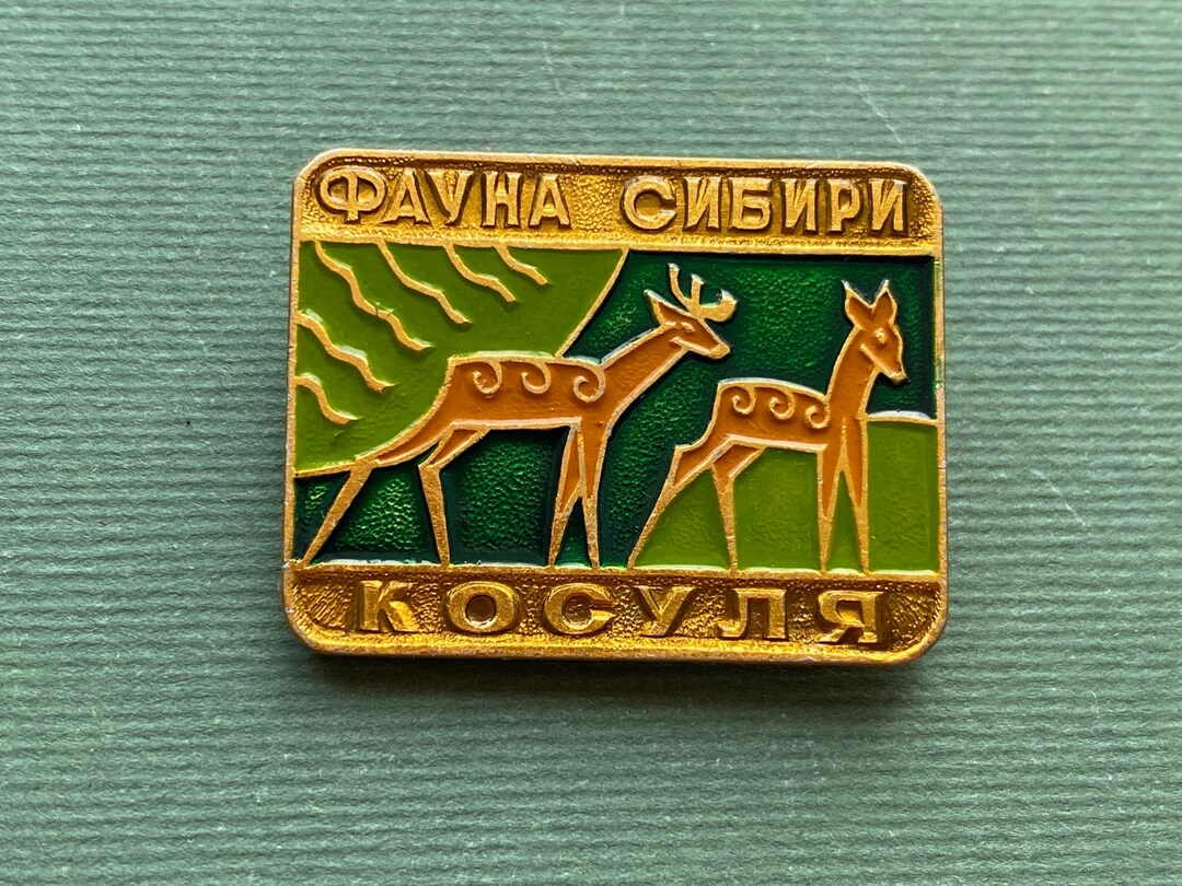 Roe. Fauna of Siberia Pin. Vintage Metal Collectible Badge. Soviet ...