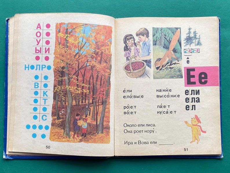 Old Stok Soviet Vintage ABC Book , Primer, Bukvar Children's Primer ...
