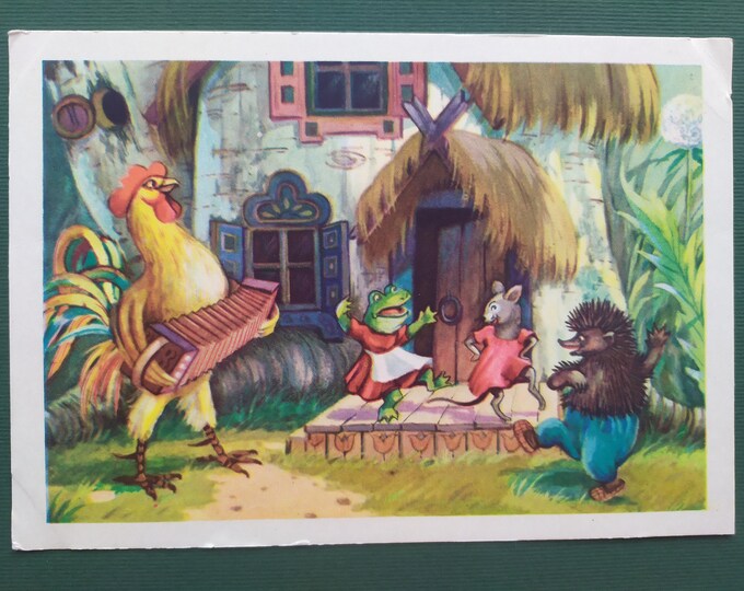 Fairy Tale Rooster. Frogs Hedgehog Illustrator by P. Nosov | Etsy