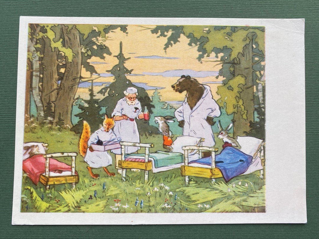 RARE Dr. Aibolit. Illustrator by M. Bazilev. Unused Vintage Postcard ...