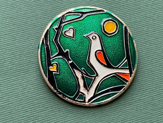 Bird. Nightingale Badge, Pin. Vintage collectible sov… - Gem
