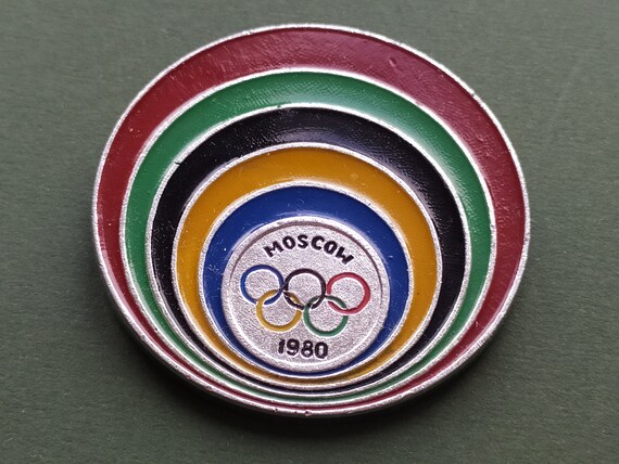 1980 Moscow Olympic Symbol Pin, Vintage Soviet Silver… - Gem