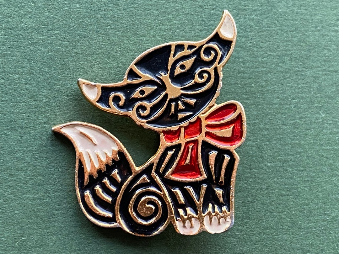Vintage Enamel Cat Pin, USSR Metal Brooch, 80s - Etsy