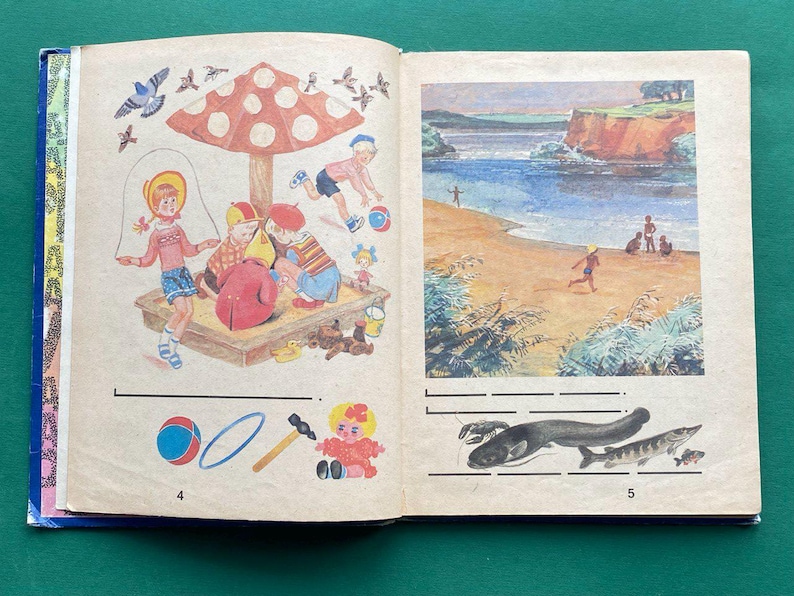 Old Stok Soviet Vintage ABC Book , Primer, Bukvar Children's Primer ...