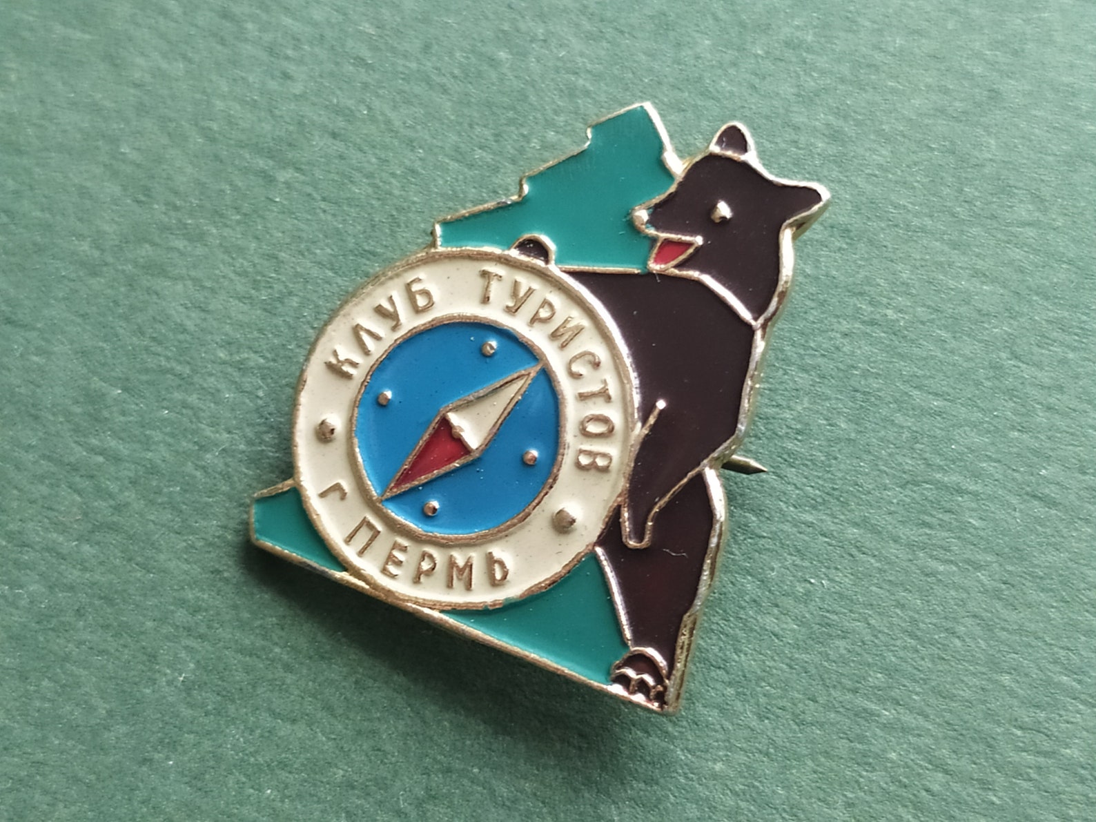 RARE Tourist Pin. Tourists Club Pin. Bear Compass Forest - Etsy