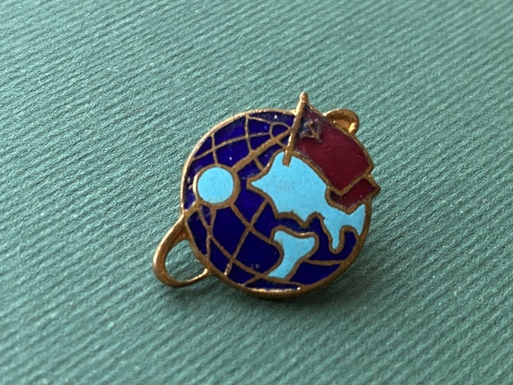 Sputnik Globe RARE pin, Soviet Vintage metal collecti… - Gem