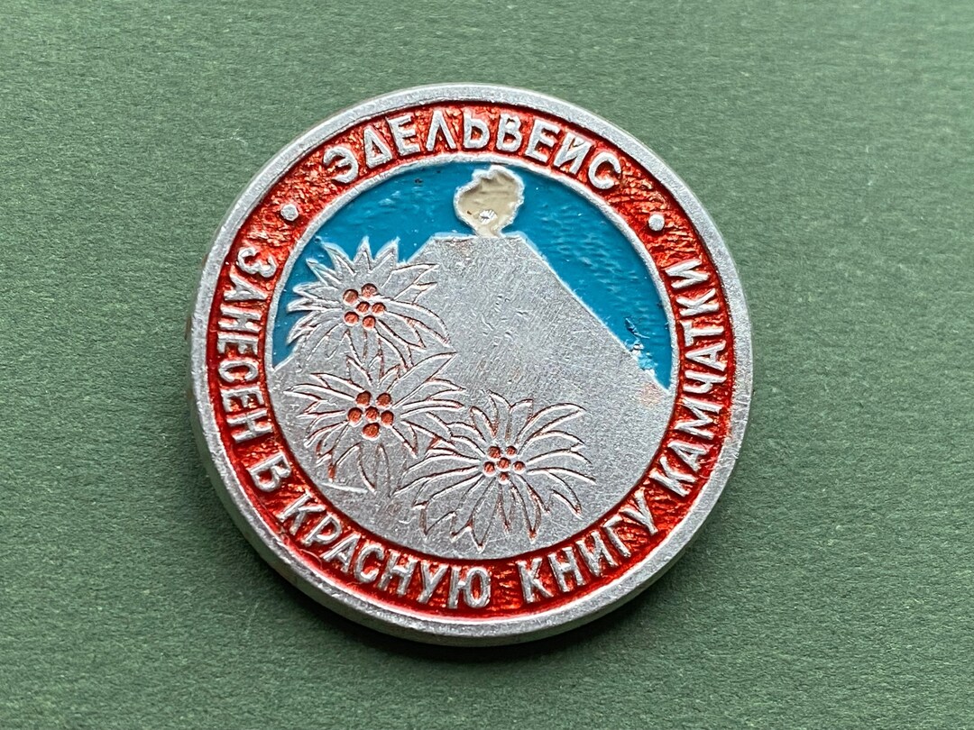 Edelweiss. Volcano Pin. RARE Vintage Collectible Badge, Soviet Pin А3 ...