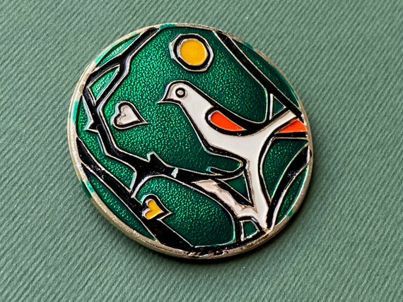 Bird. Nightingale Badge, Pin. Vintage collectible sov… - Gem