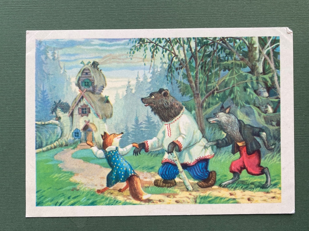 Fairy Tale Wolf, Fox, Bear - Illustrator by P. Nosov, 1955 - Etsy