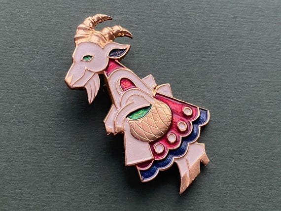 RARE Nanny-Goat Pin. Vintage collectible metal soviet… - Gem
