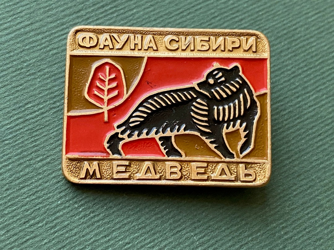 Siberian Fauna Bear Pin. Vintage Collectible Badge. Made in USSR А6 - Etsy