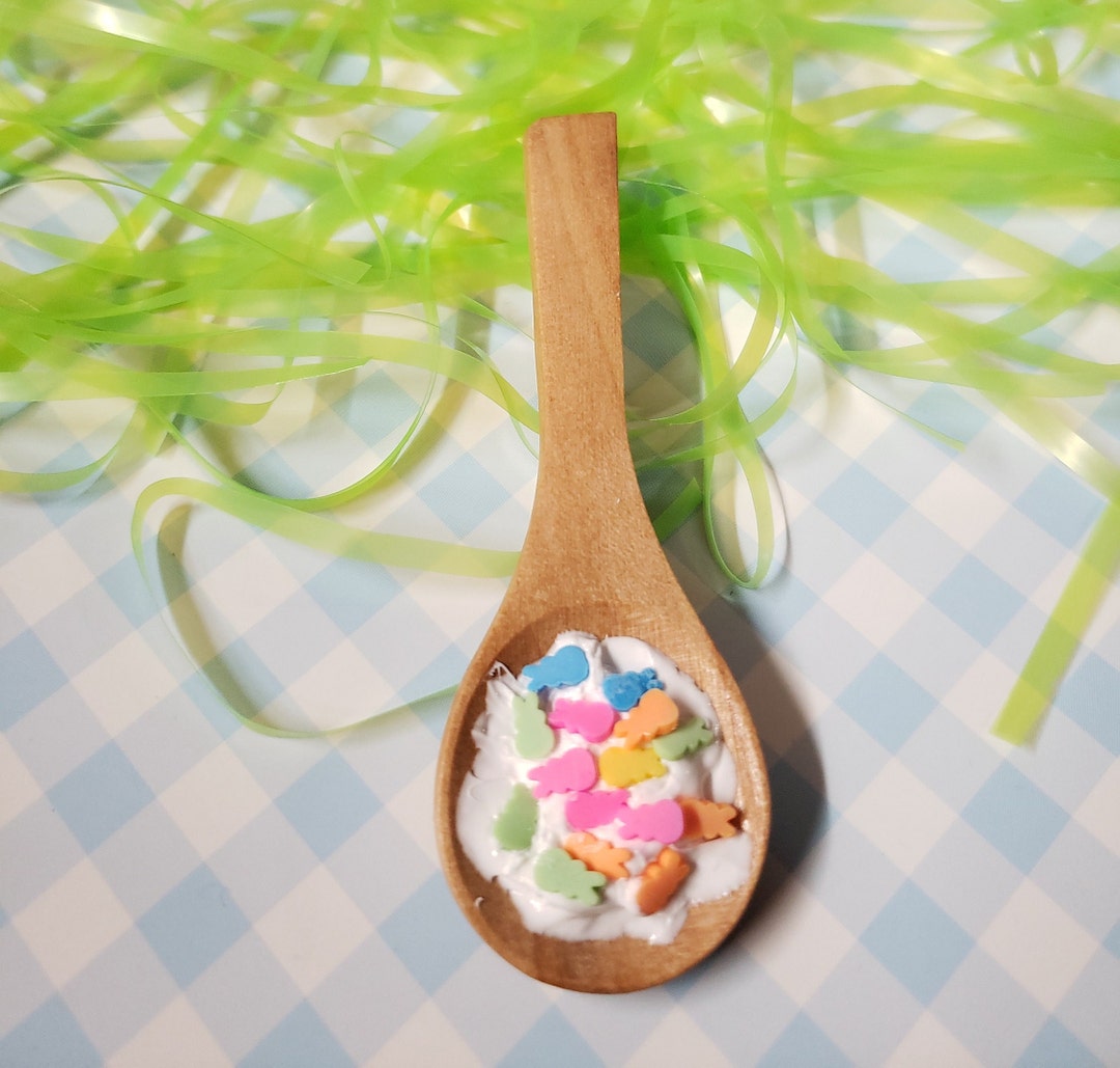 Easter Peeps Spring Mini Wooden Spoons Easter Tiered Tray Decor Coffee ...